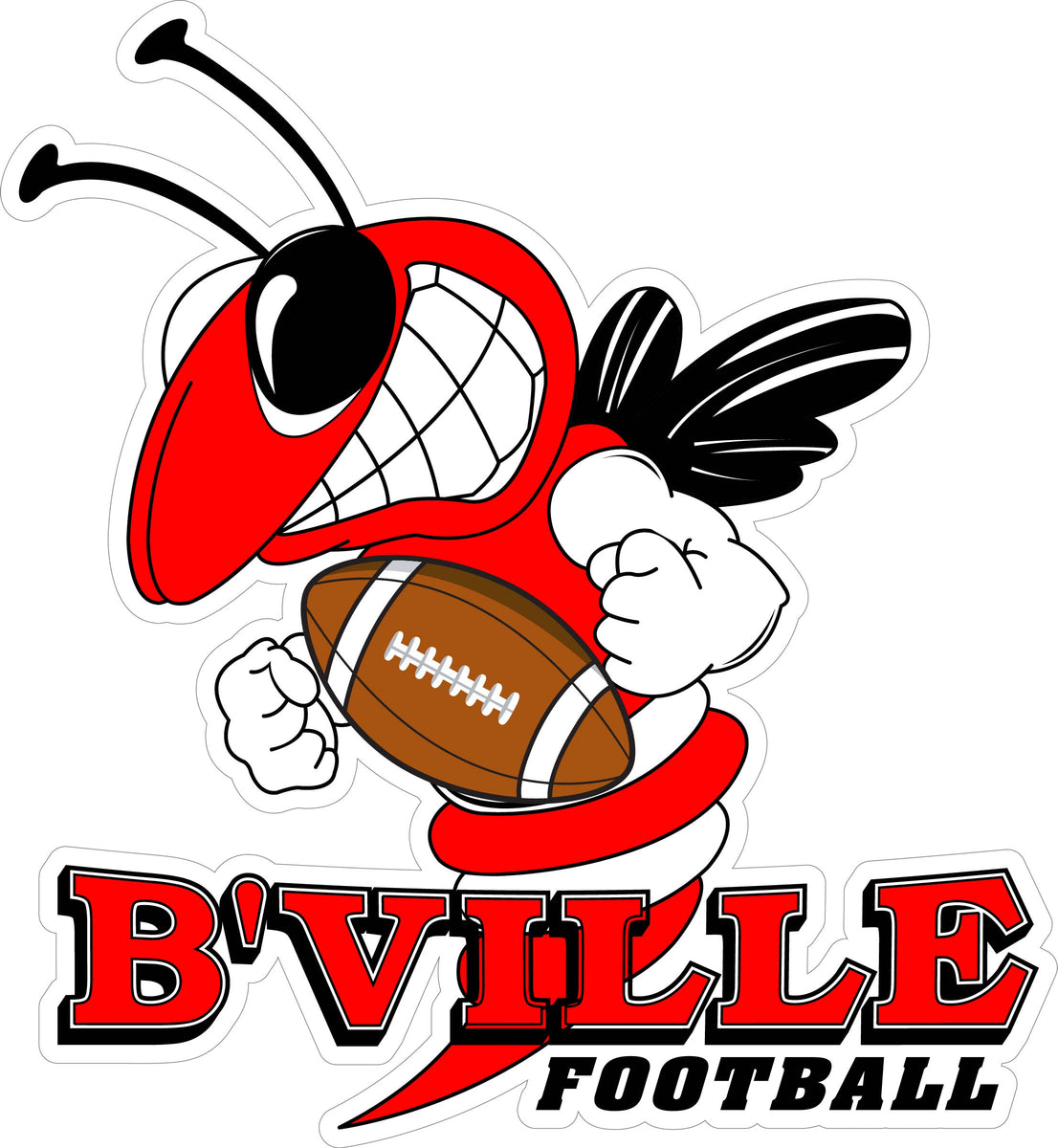 "B'VILLE Football" Bee & Football Decal – Vinyl Designs Store